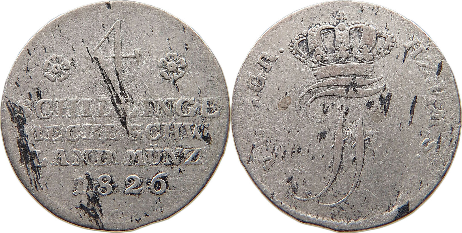 MECKLENBURG SCHWERIN 4 SCHILLING 1826 Friedrich Franz I. (1815-1837) S | MA-Shops