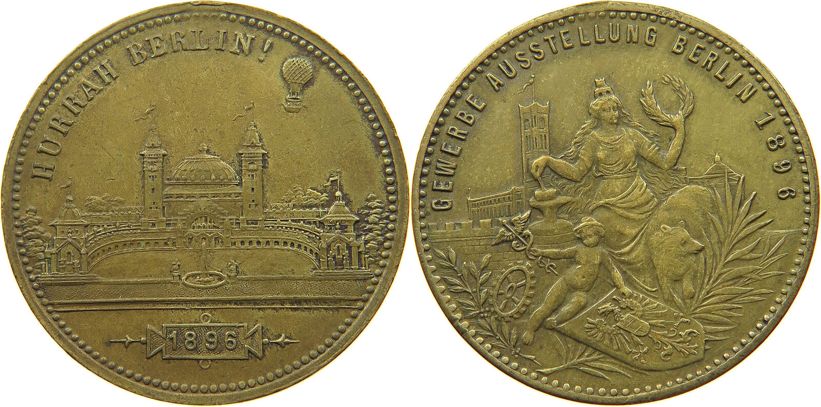 KAISERREICH MEDAILLE 1896 HURRAH BERLIN ss | MA-Shops