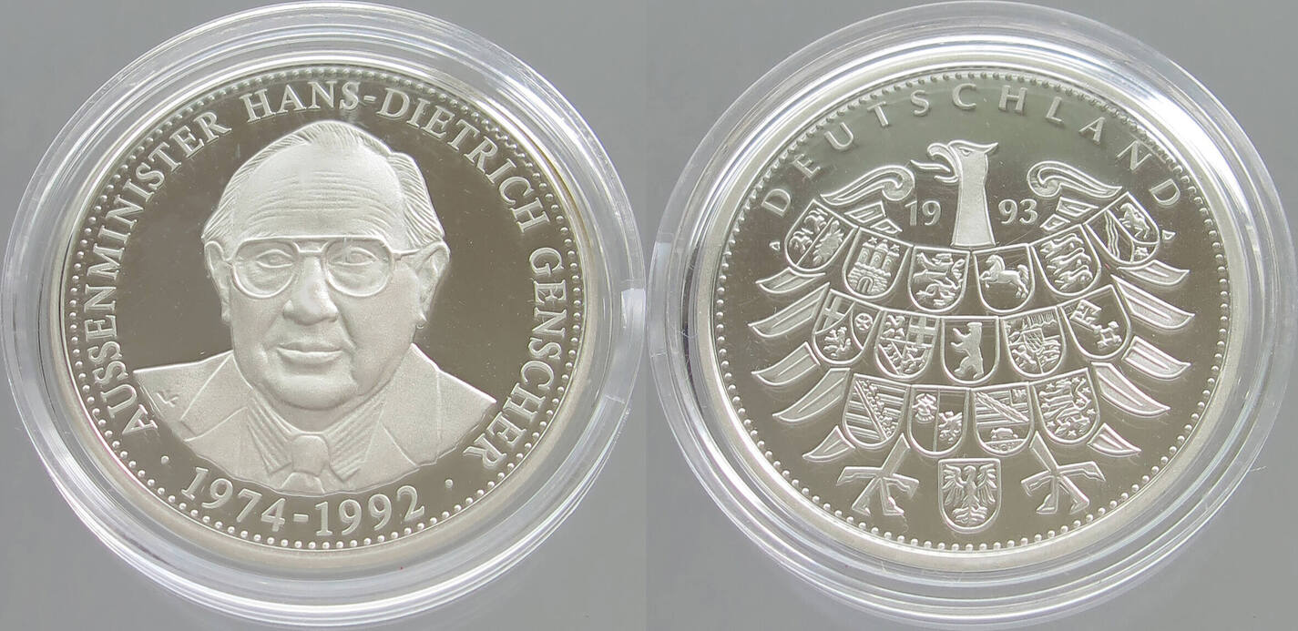 BRD MEDAILLE 1993 HANS GENSCHER PROOF | MA-Shops