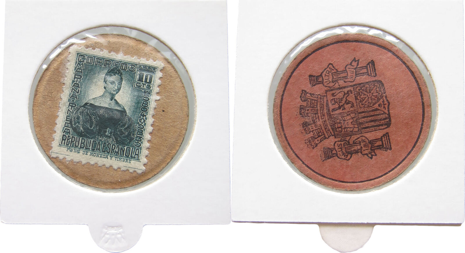 SPAIN ENCASED POSTAGE STAMP 10 CENTIMOS SS+ | MA-Shops