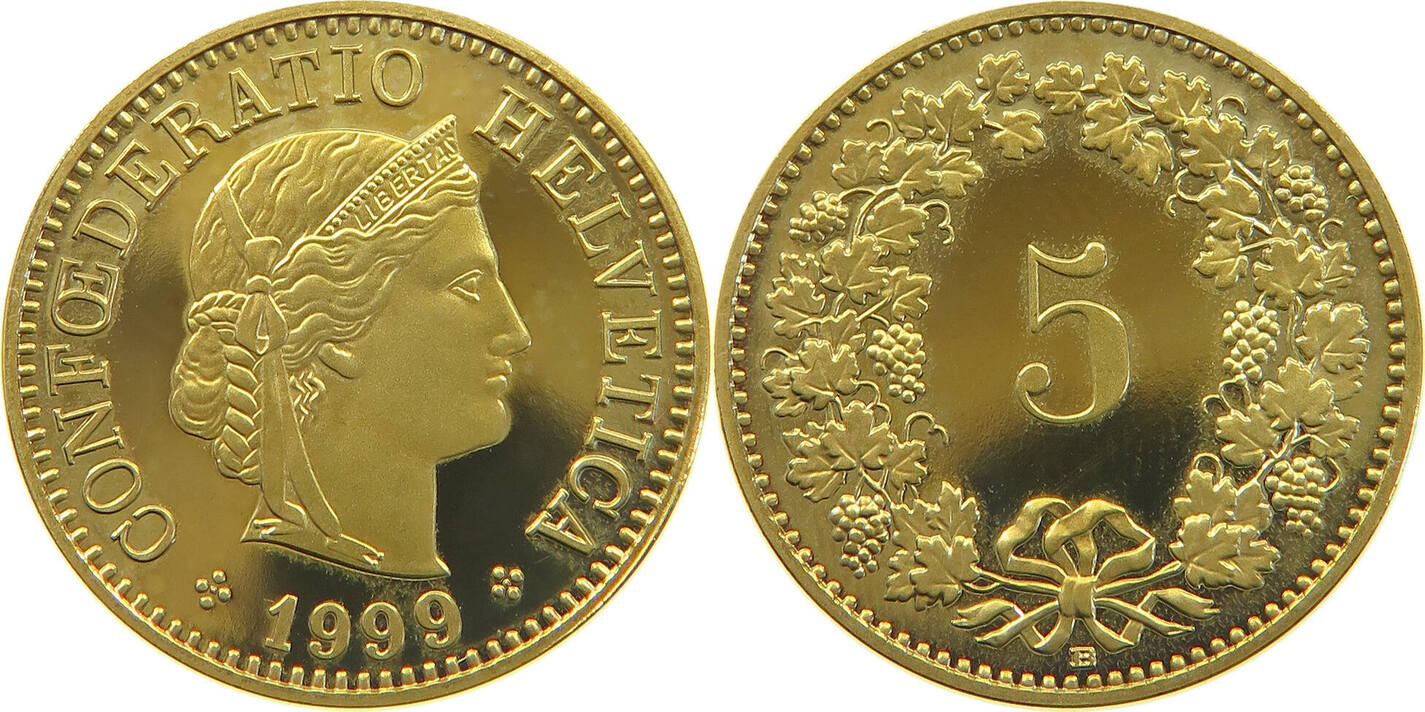 SWITZERLAND 5 RAPPEN 1999 PROOF | MA-Shops