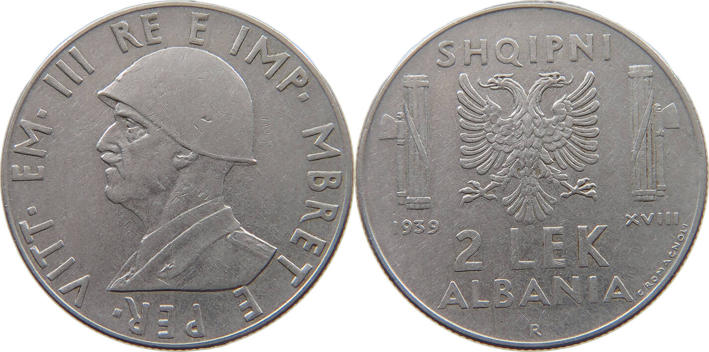 ALBANIA 2 LEK 1939 SS | MA-Shops