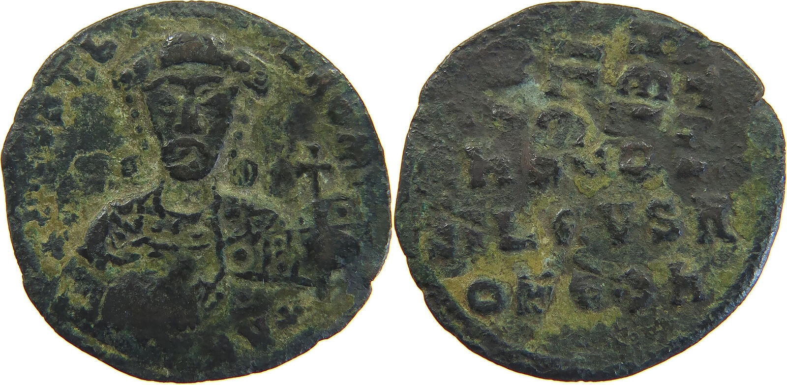 BYZANTINE EMPIRE CONSTANTINUS VII. 913-959 FOLLIS RATTO 1902 OVERSTRUCK ...