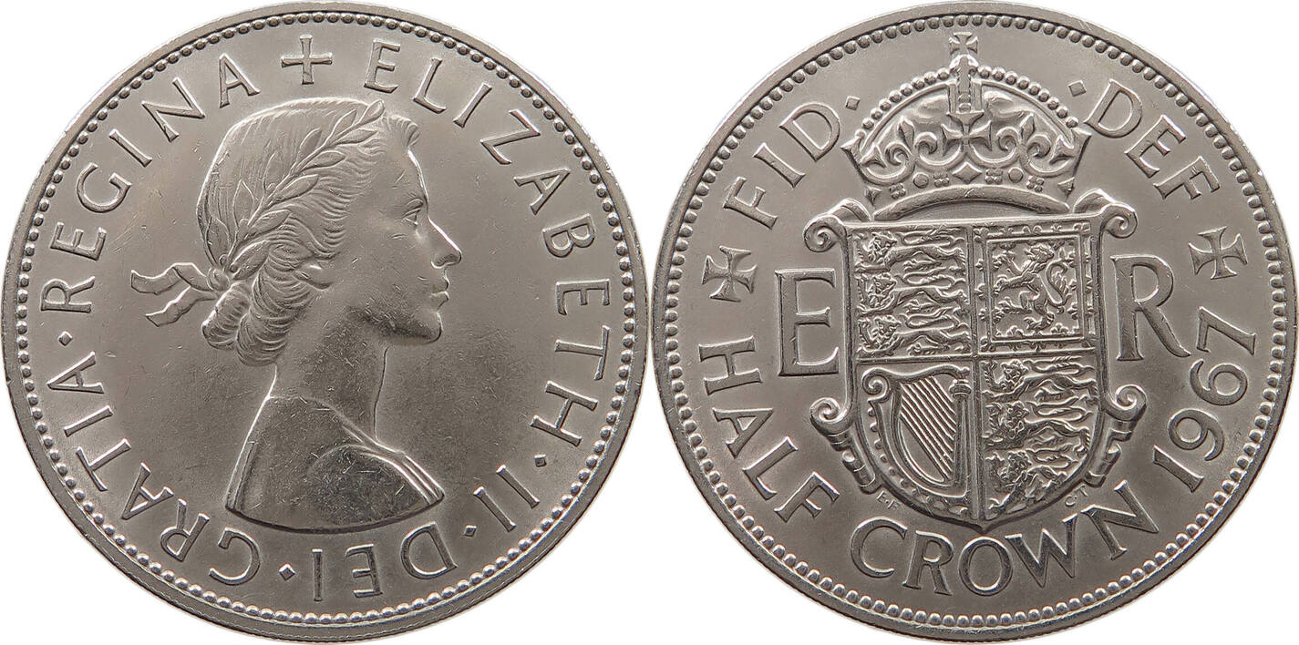 GREAT BRITAIN HALF CROWN 1967 Elisabeth II. (1952-) SS+/VZ- | MA-Shops