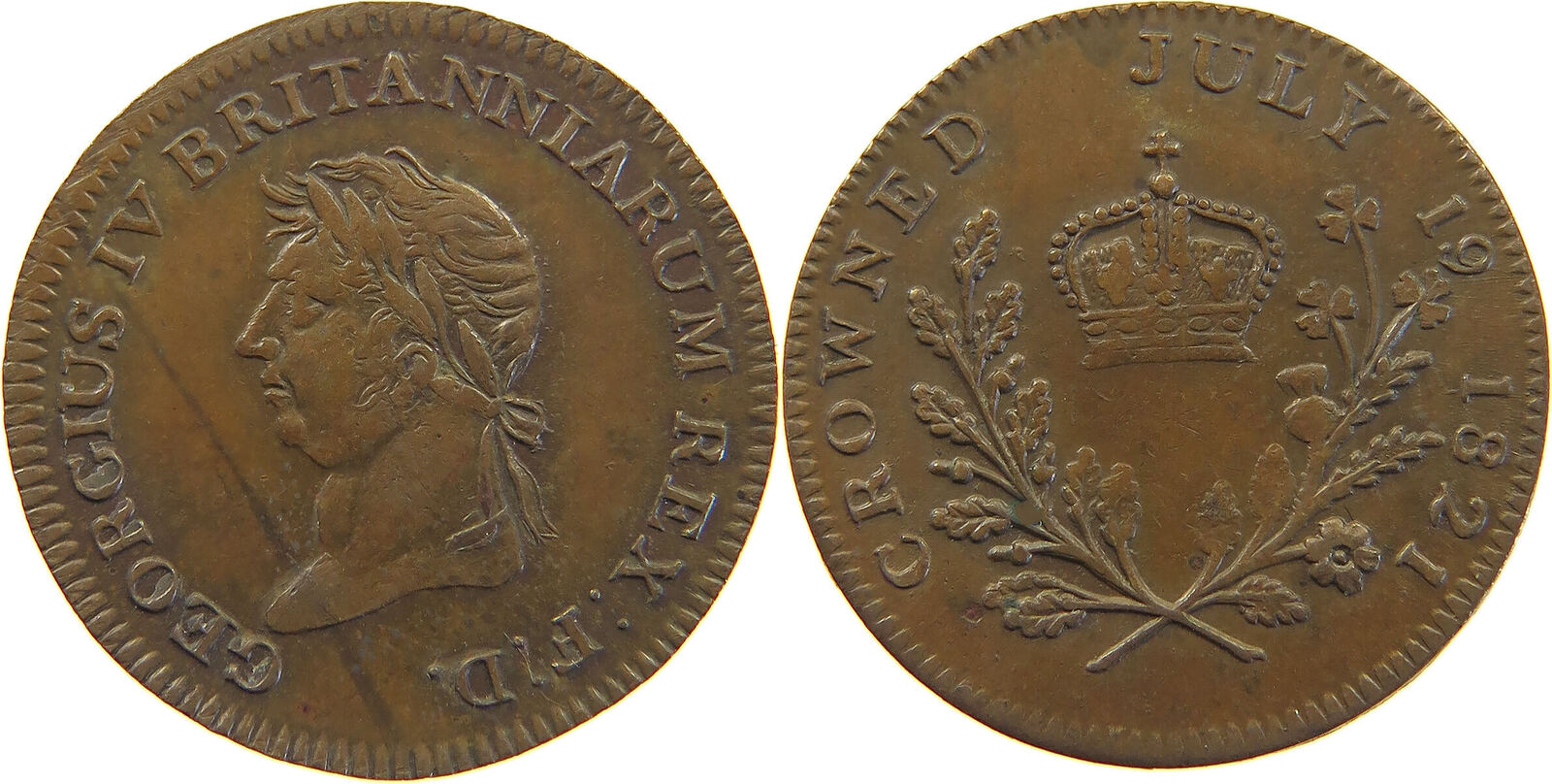 GREAT BRITAIN TOKEN GEORGE IV. (1820-1830) CROWNED JULY 19 1821 SS | MA ...