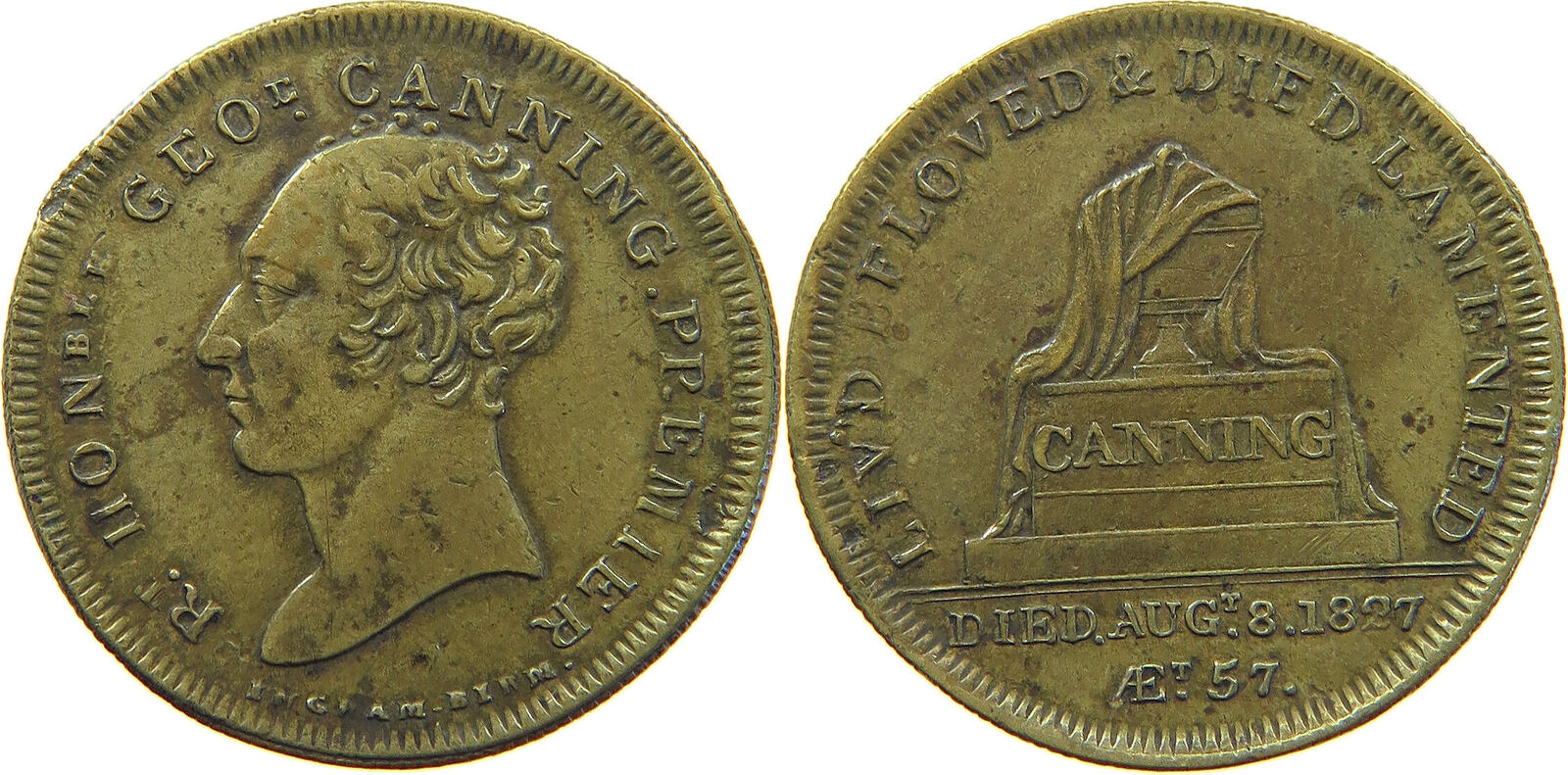 GREAT BRITAIN TOKEN 1827 GEORGE IV. (1820-1830) CANNING SS | MA-Shops