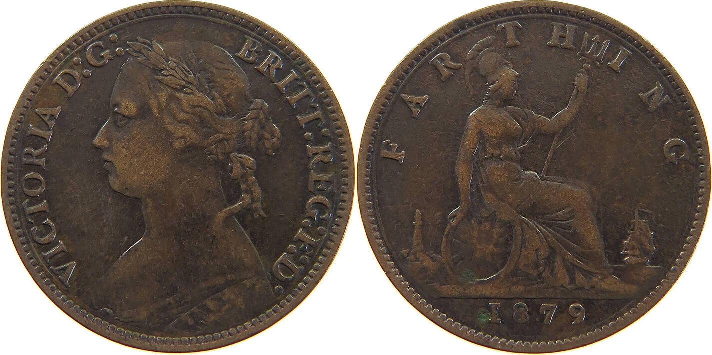 GREAT BRITAIN FARTHING 1879 Victoria 1837-1901 SS | MA-Shops
