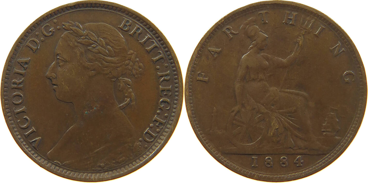 GREAT BRITAIN FARTHING 1884 Victoria 1837-1901 SS | MA-Shops