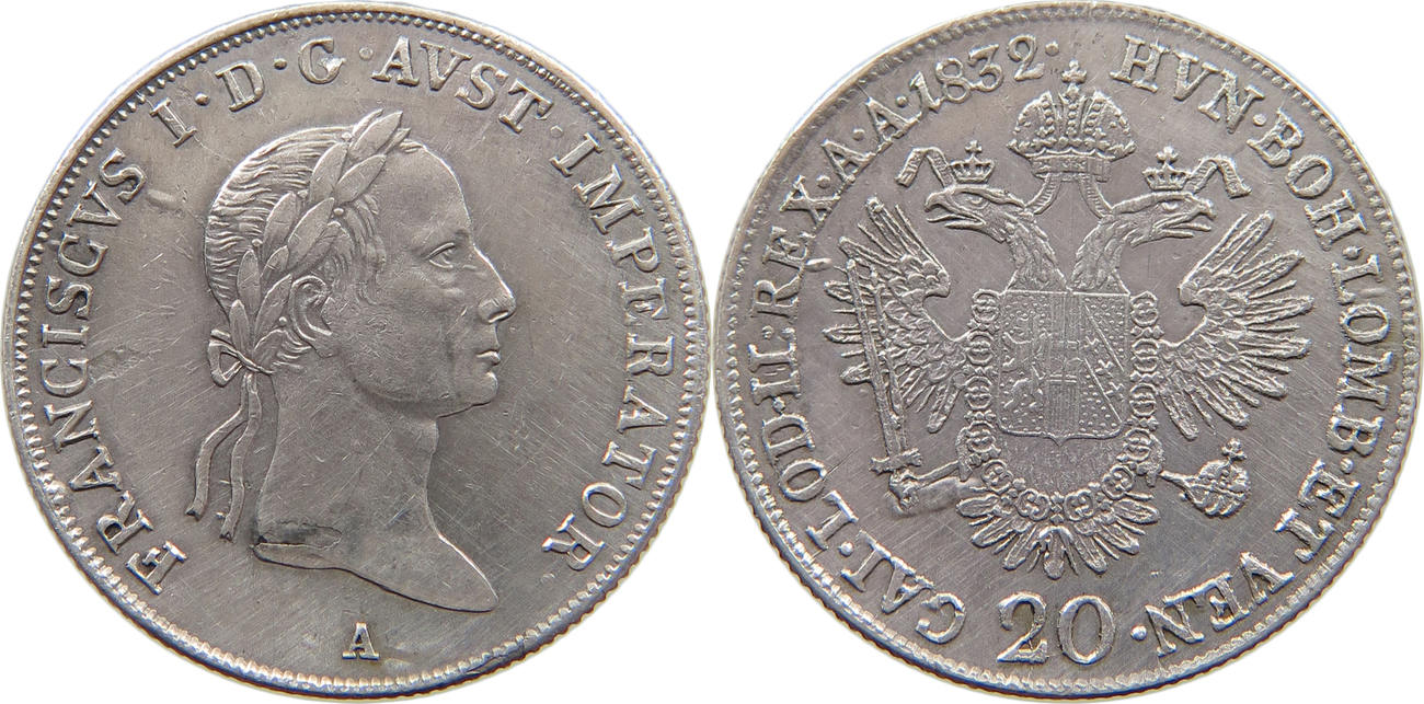 Haus Habsburg 20 Kreuzer 1832 A Franz II./I., 1792-1835 ss | MA-Shops