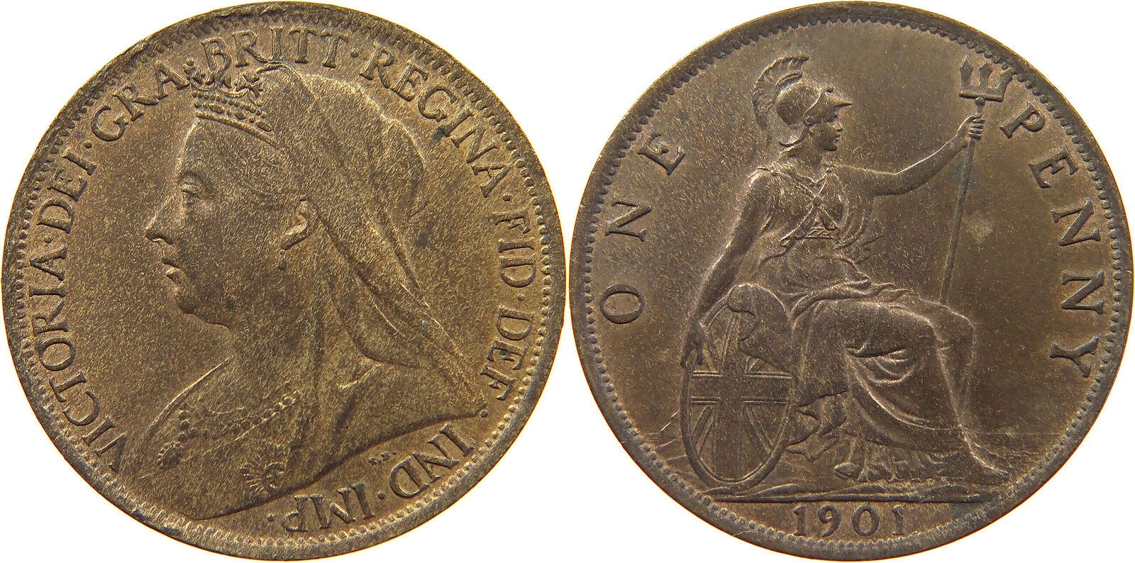GREAT BRITAIN PENNY 1901 Victoria 1837-1901 SS+ | MA-Shops