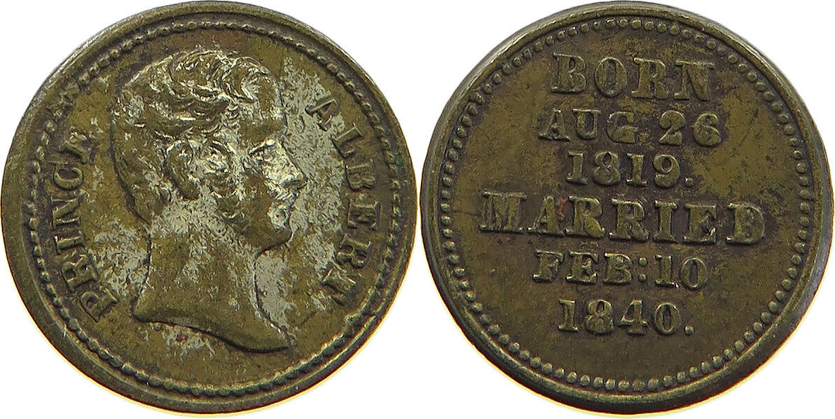 GREAT BRITAIN TOKEN 1840 Victoria 1837-1901 PRINCE ALBERT SS | MA-Shops