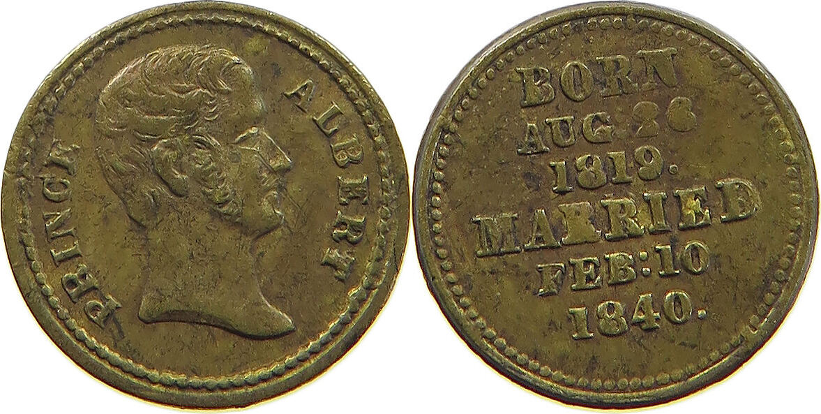 GREAT BRITAIN TOKEN 1840 Victoria 1837-1901 PRINCE ALBERT SS | MA-Shops