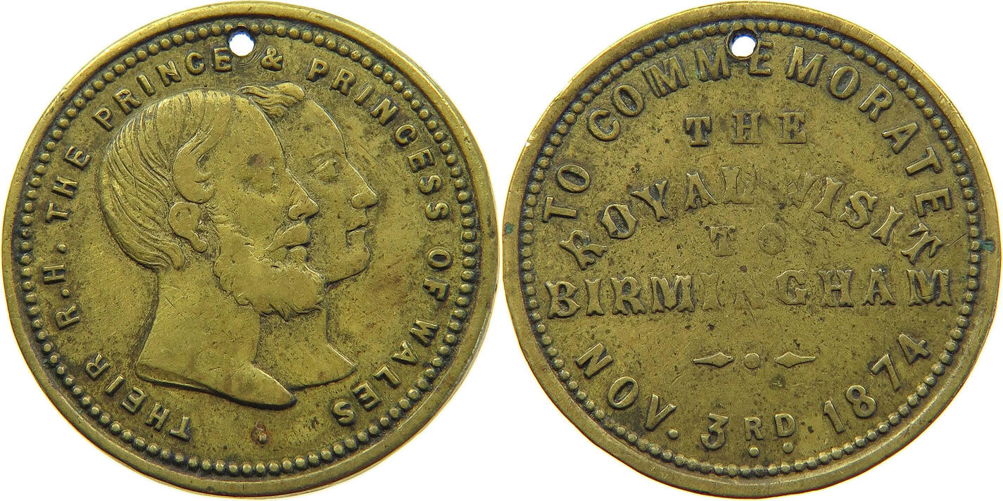GREAT BRITAIN TOKEN 1874 Victoria 1837-1901 PRINCE AND PRINCESS OF ...