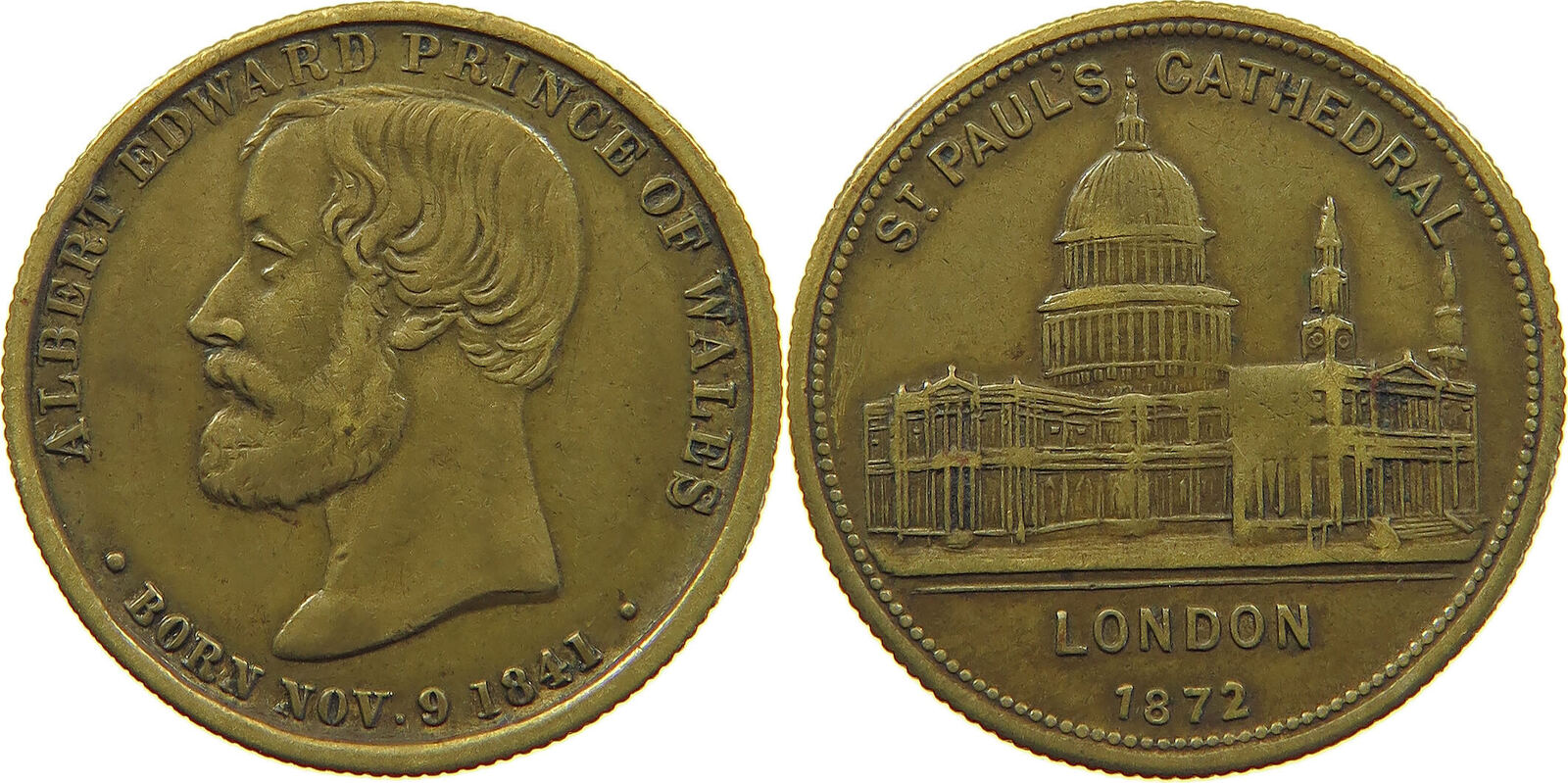 GREAT BRITAIN TOKEN 1872 ALBERT EDWARD LONDON SS | MA-Shops