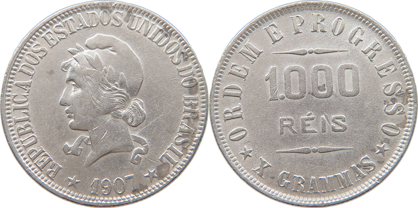 BRAZIL 1000 REIS 1907 SS | MA-Shops