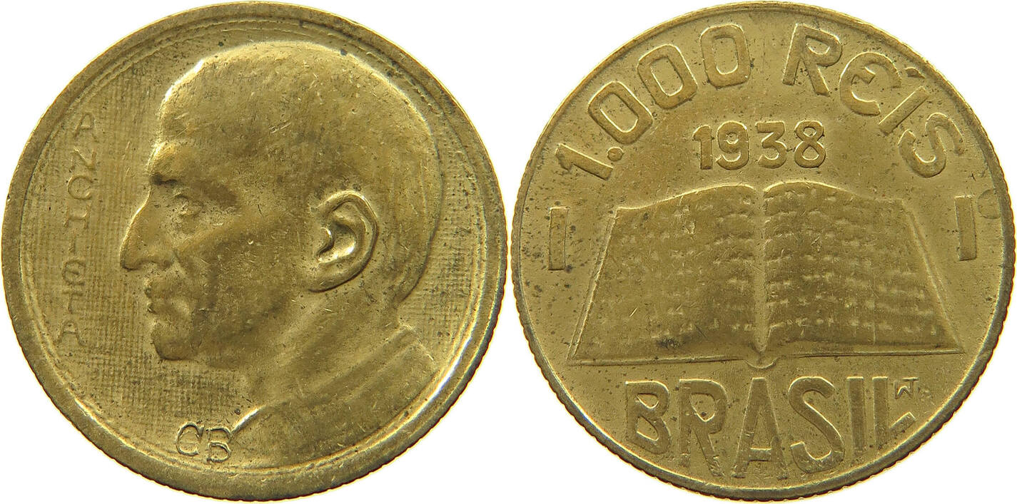 BRAZIL 1000 REIS 1938 SS | MA-Shops