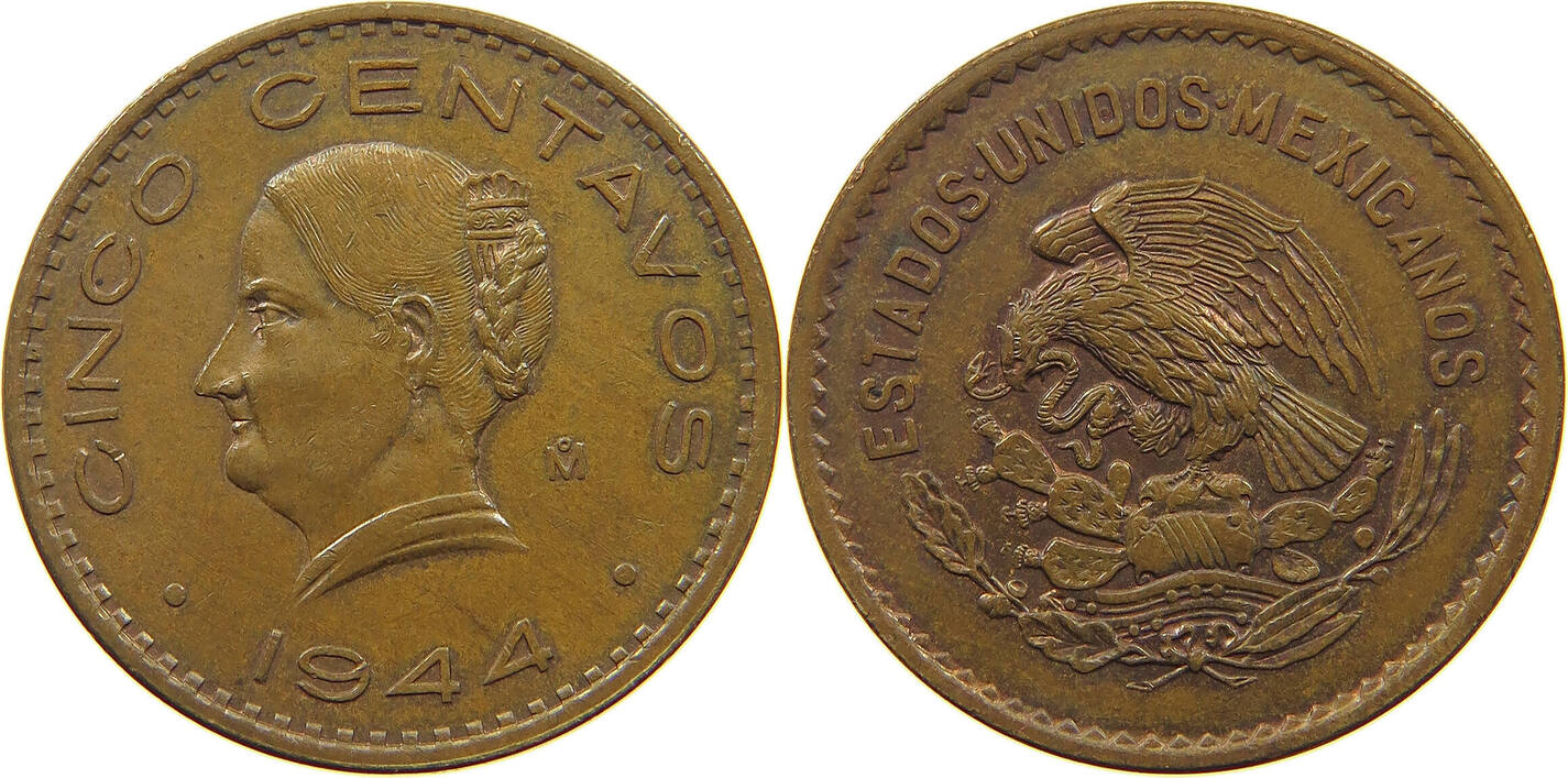 MEXICO 5 CENTAVOS 1944 SS+ | MA-Shops