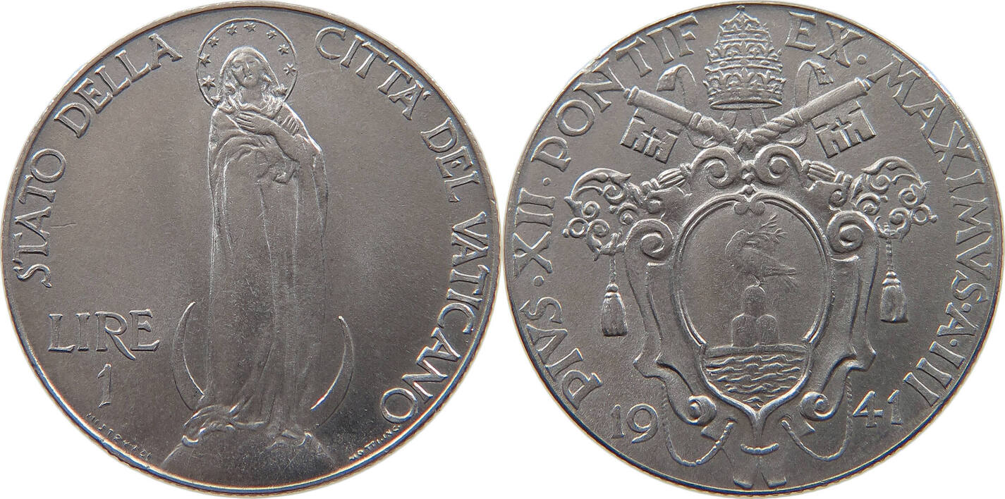 VATICAN LIRA 1941 Pius XII. (1939-1958) VZ | MA-Shops