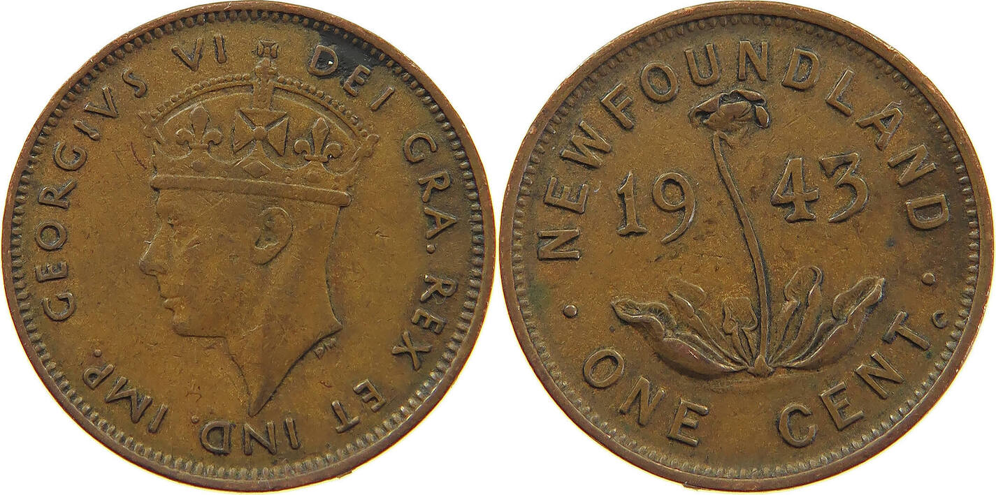 CANADA CENT 1943 Georg VI. (1936-1952) NEWFOUNDLAND SS | MA-Shops