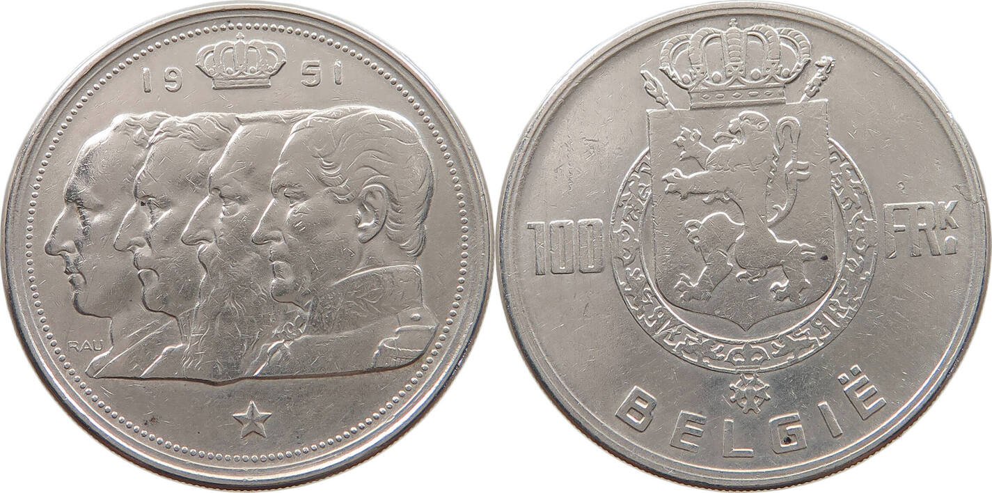BELGIUM 100 FRANCS 1951 LEOPOLD III. (1934-1951) SS | MA-Shops