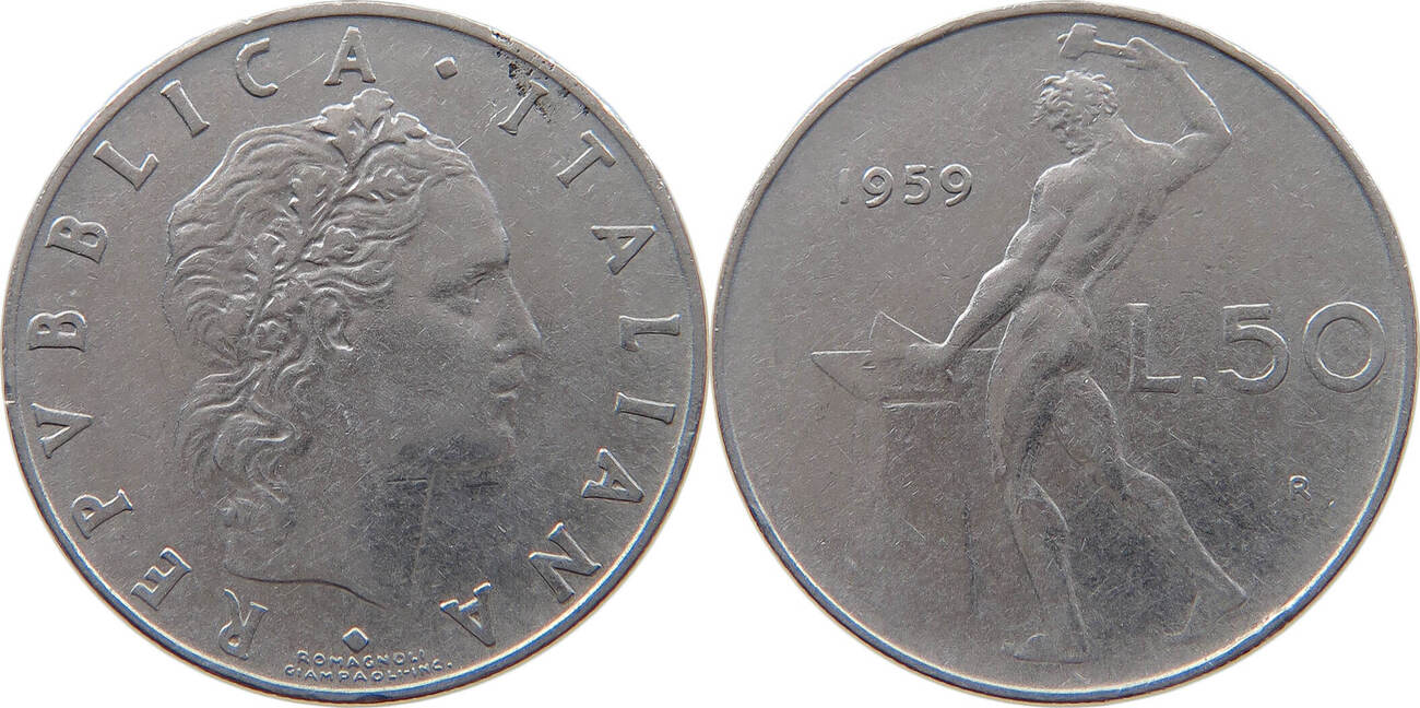ITALY 50 LIRE 1959 SS | MA-Shops