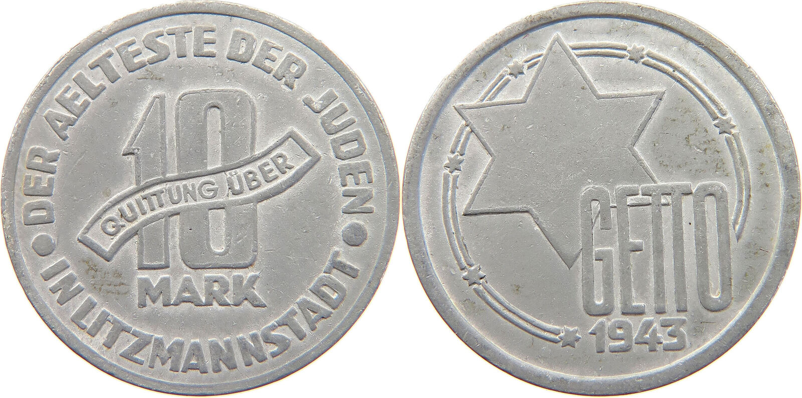 GETTO LITZMANNSTADT 10 MARK 1943 FORGERY, RESTRIKE, COPY, NACHPRÄGUNG SS | MA-Shops