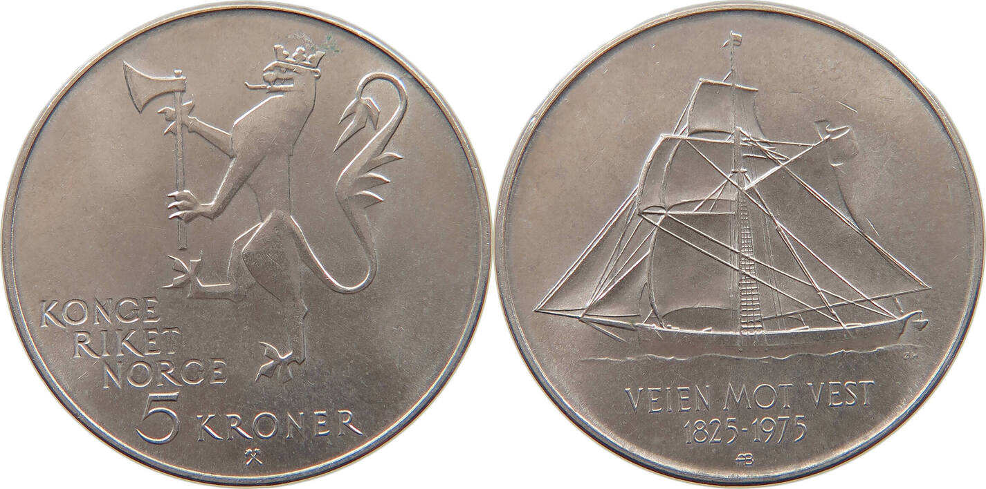 NORWAY 5 KRONER 1975 Olav V. (1957-1991) VZ- | MA-Shops