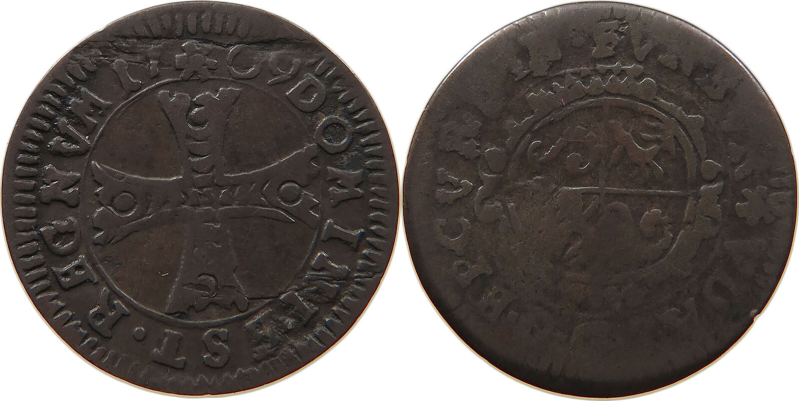 SCHWEIZ CHUR BISTUM 2 PFENNIG 1709 Ulrich VII. von Federspiel 1692-1728 ...