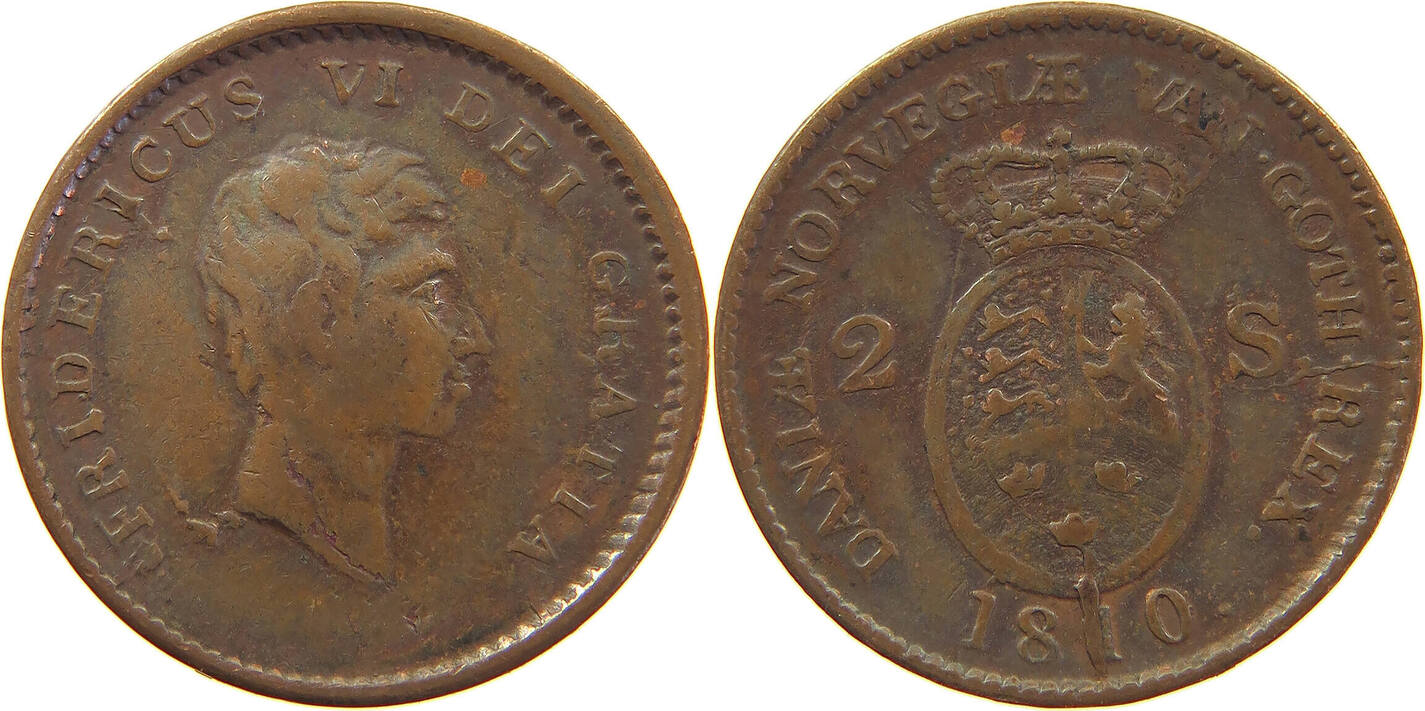 DENMARK 2 SKILLING 1810 Frederik VI. 1808-1839. SS | MA-Shops