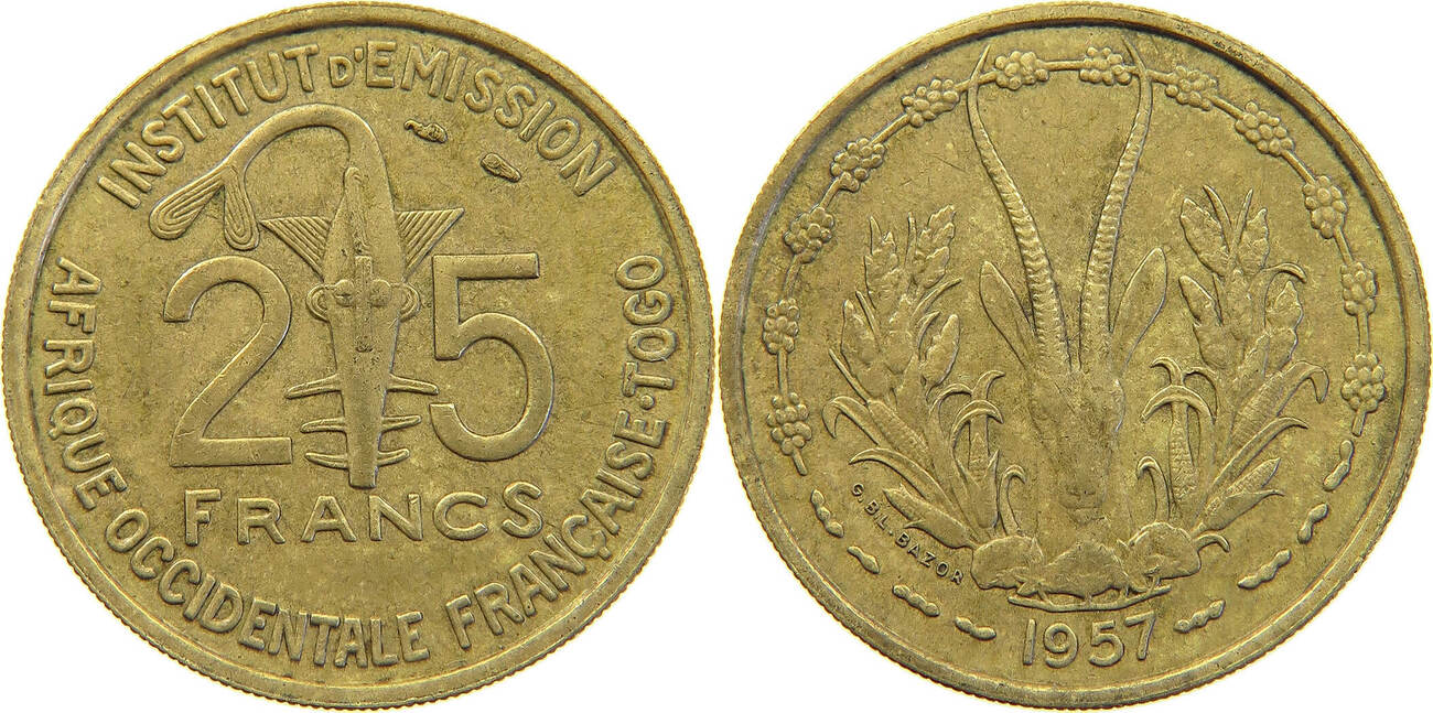FRENCH WEST AFRICA 25 FRANCS 1957 SS | MA-Shops
