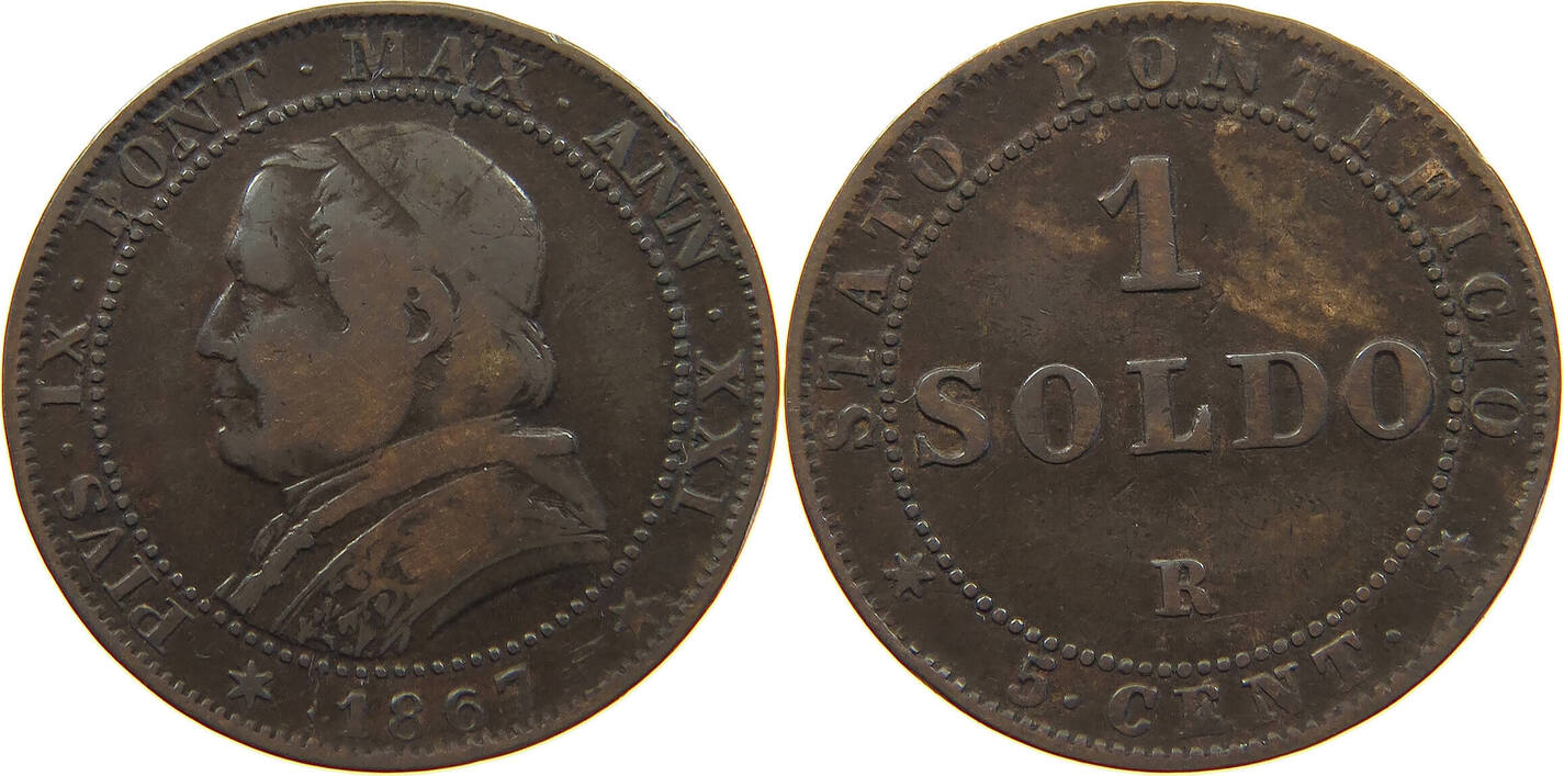 VATICAN SOLDO 1867 Pius IX. 1846-1878. SS | MA-Shops