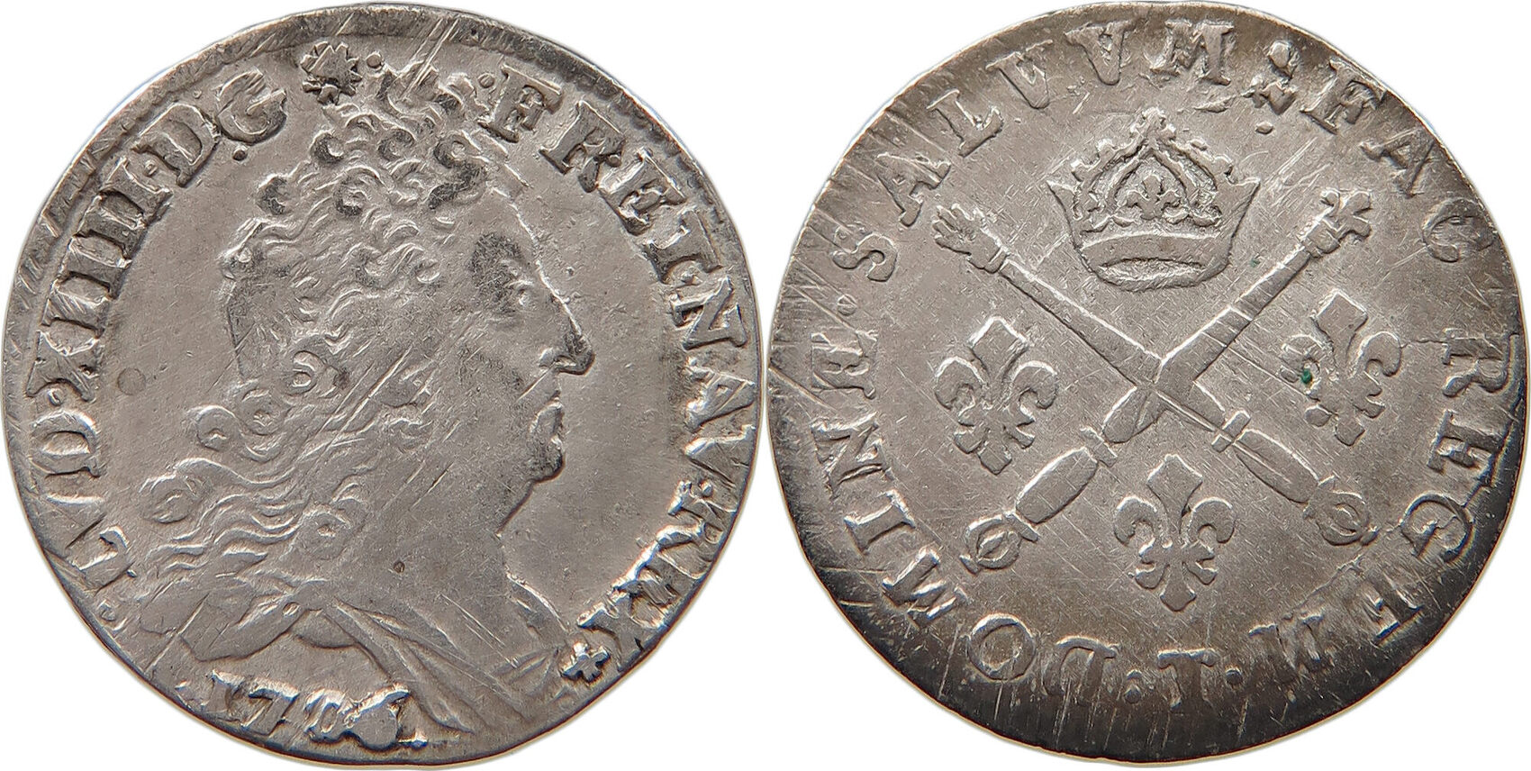 FRANCE 10 SOLS 1/8 ECU 1706 T NANTES Louis XIV. (1643–1715) SS | MA-Shops