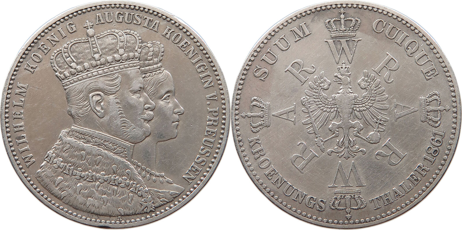 BRANDENBURG PREUSSEN TALER 1861 Wilhelm I. 1861-1888 SS | MA-Shops