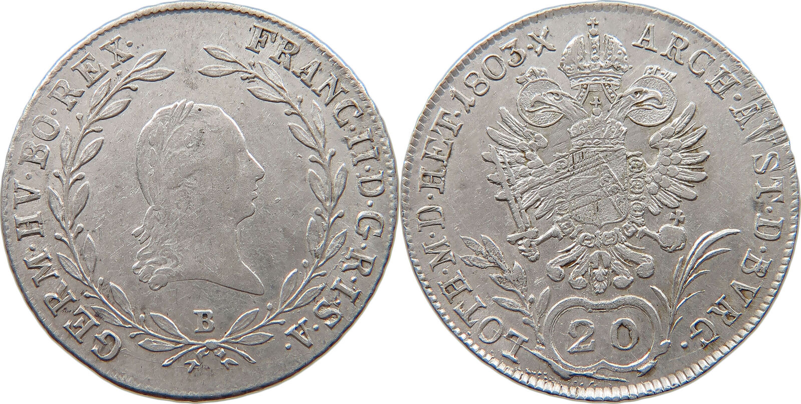 HAUS HABSBURG 20 KREUZER 1803 B FRANZ II. 1792-1835 SS | MA-Shops