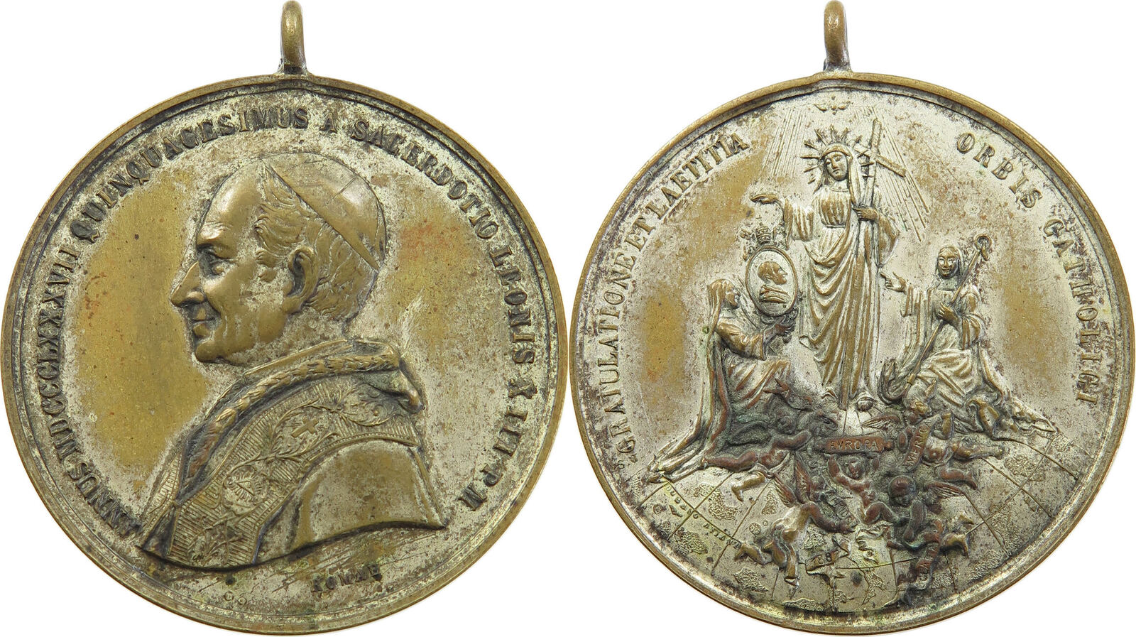 VATICAN MEDAL 1887 Leo XIII. (1878 - 1903) auf sein 50jähriges ...