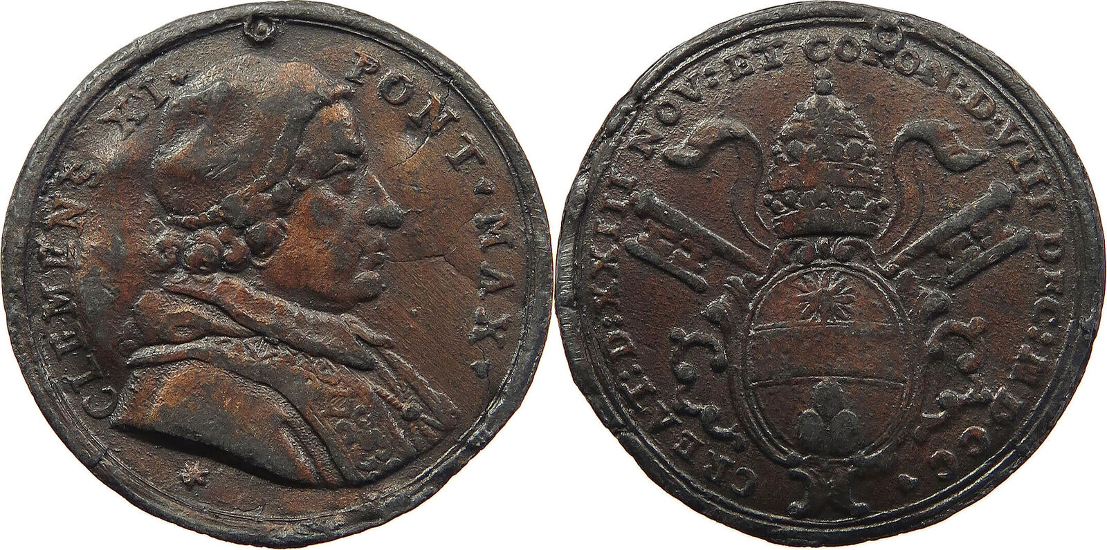 VATICAN MEDAL Clemens XI. 1700-1721 FORGERY, RESTRIKE, COPY ...