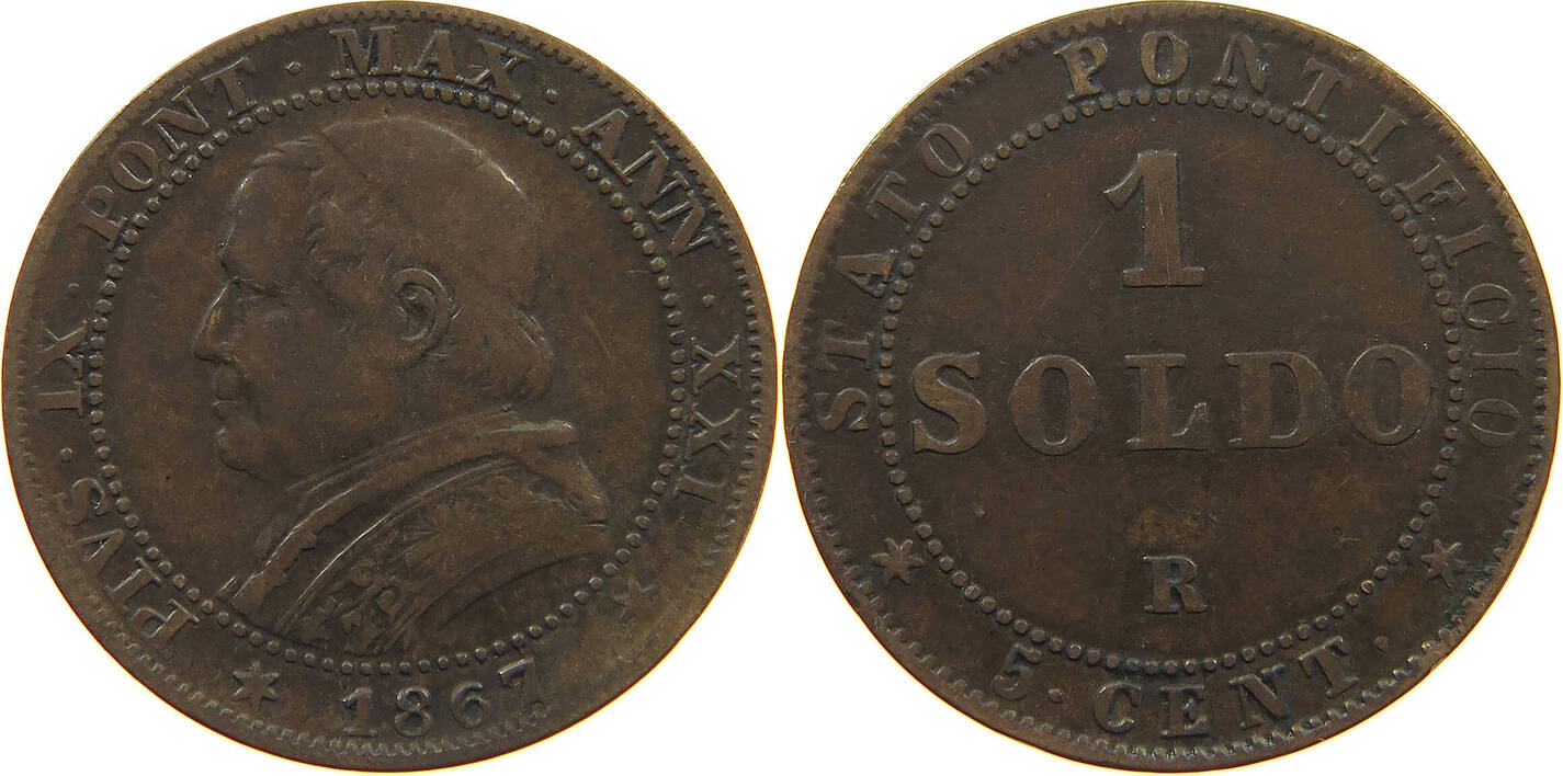 VATICAN SOLDO 1867 Pius IX. 1846-1878. SS | MA-Shops