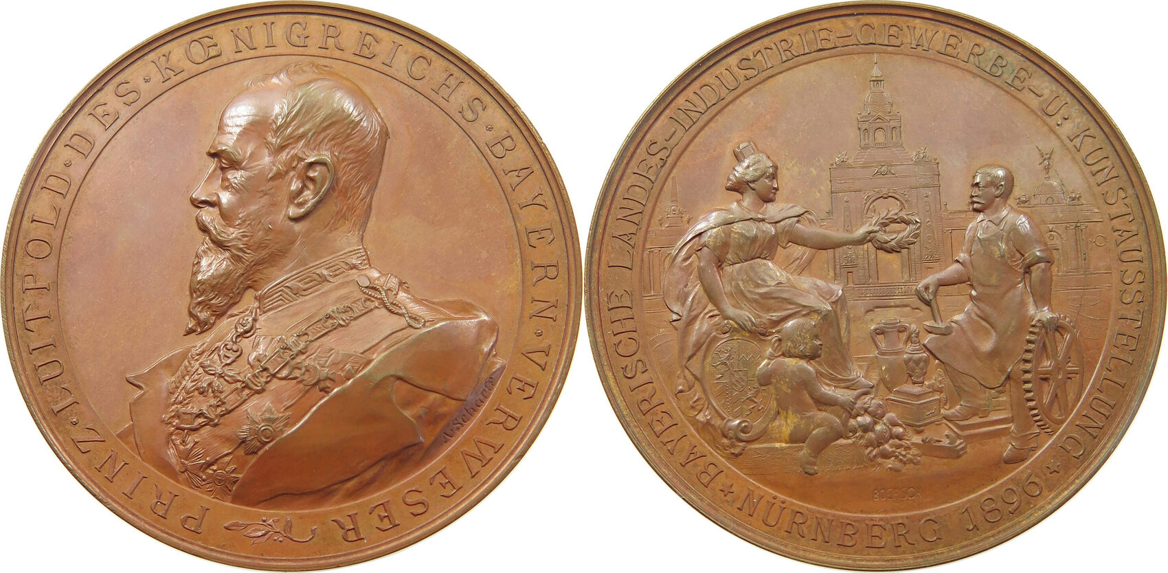 BAYERN NÜRNBERG Prämienmedaille 1896 Scharff, Kunstausstellung VZ | MA ...