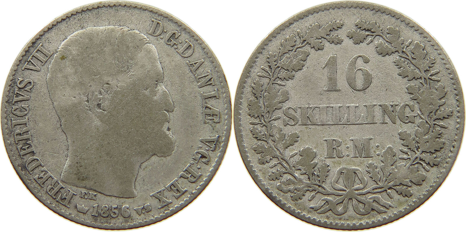 DENMARK 16 SKILLING 1856 Frederik VII. 1848-1863 S | MA-Shops