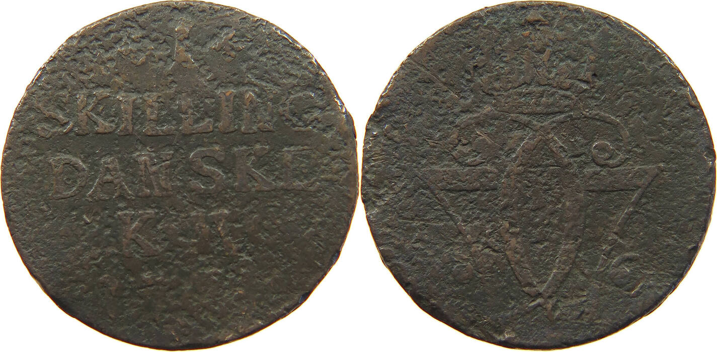 DENMARK SKILLING 1771 Christian VII. (1766-1808) S | MA-Shops