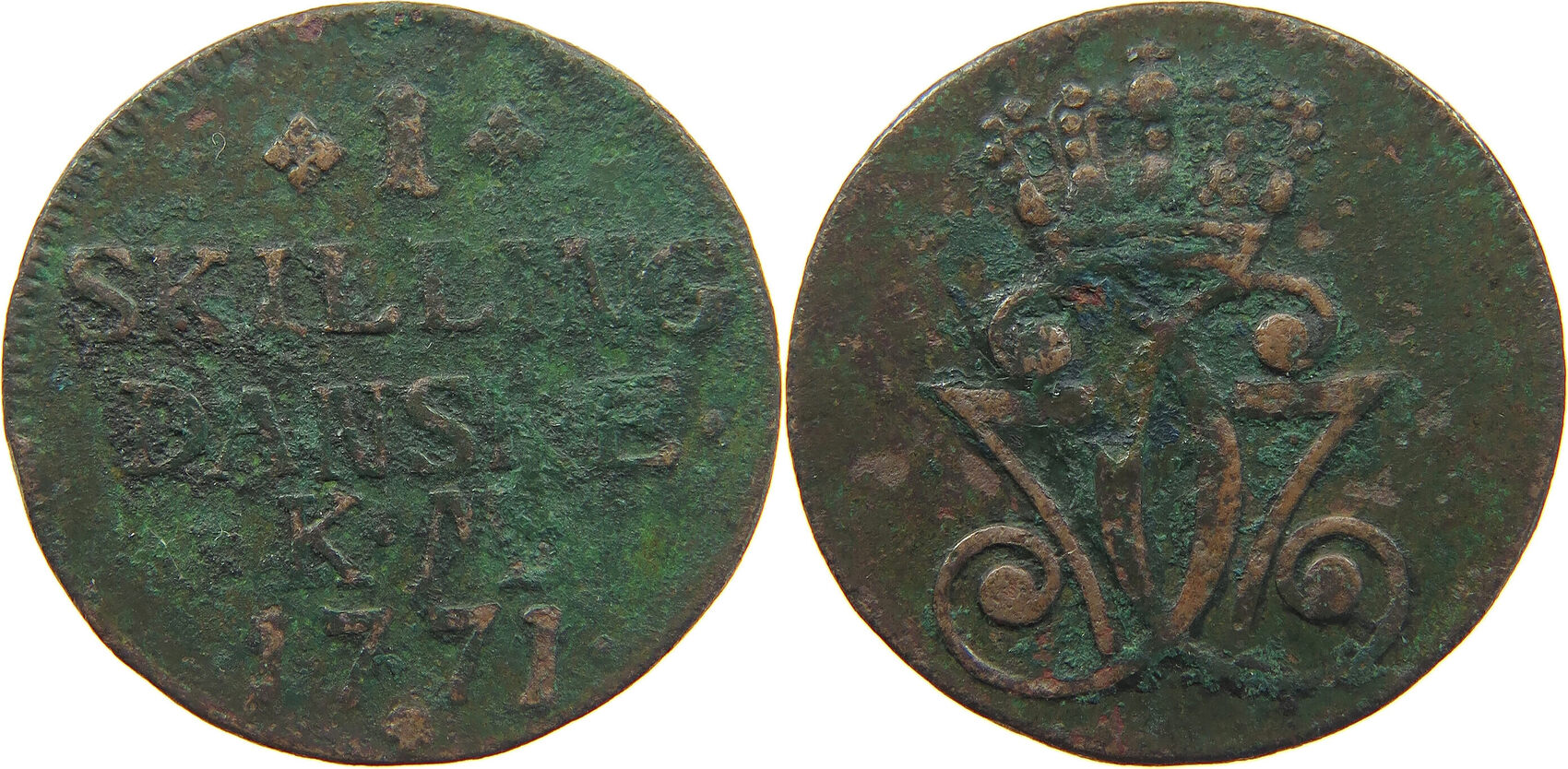 DENMARK SKILLING 1771 Christian VII. (1766-1808) S | MA-Shops
