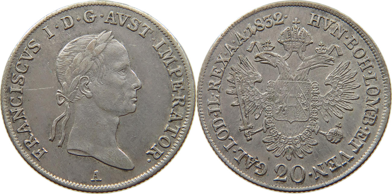 Haus Habsburg 20 Kreuzer 1832 A Franz II./I., 1792-1835 ss | MA-Shops