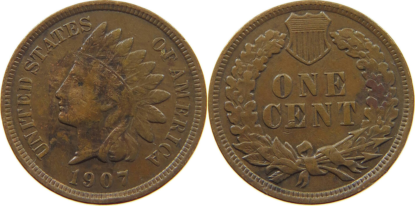 UNITED STATES OF AMERICA CENT 1907 INDIAN HEAD SS- | MA-Shops