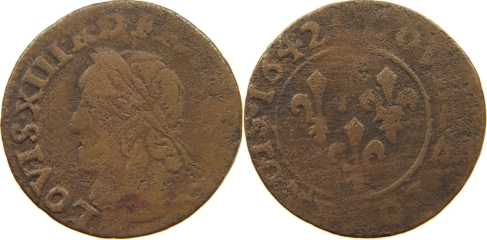 FRANCE DENIER 1642 LOUIS XIII. (1610–1643) S | MA-Shops