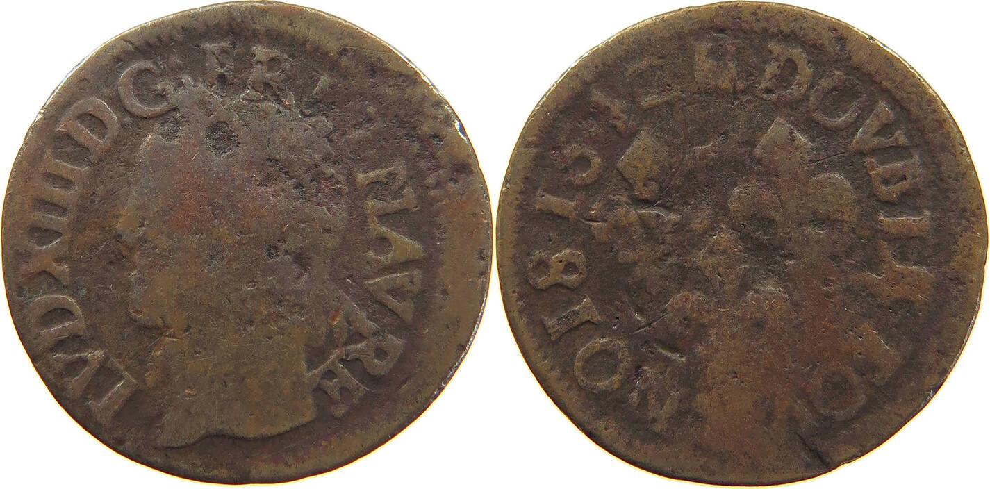 FRANCE DOUBLE TOURNOIS 1642 LOUIS XIII. (1610–1643) S | MA-Shops