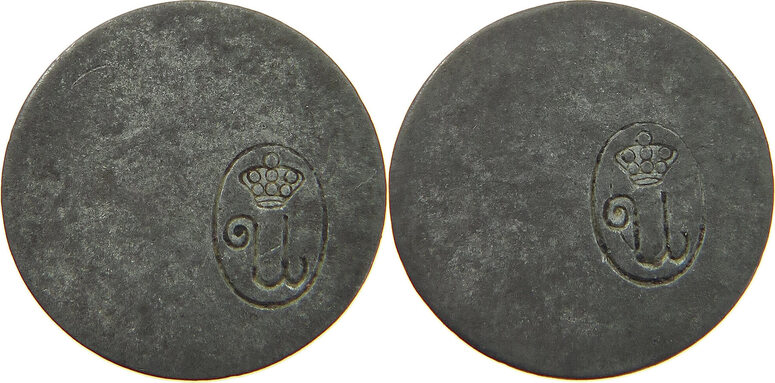 COLONIES BRITISH JETON COUNTERMARKED U CROWN BOTH SIDES SS | MA-Shops