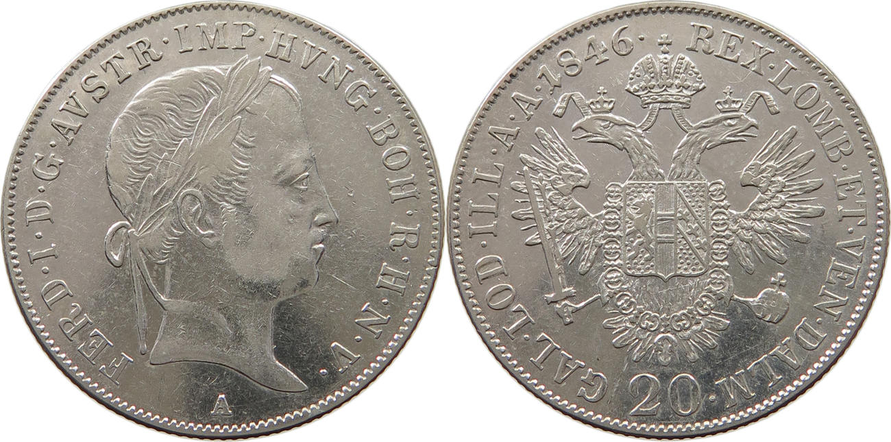 Haus Habsburg 20 Kreuzer 1846 A Ferdinand I. (1835-1848) ss | MA-Shops