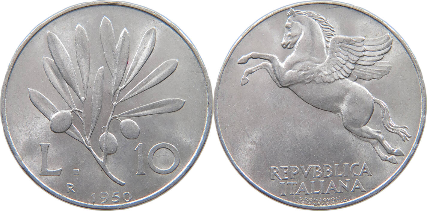 ITALY 10 LIRE 1950 SS+ | MA-Shops