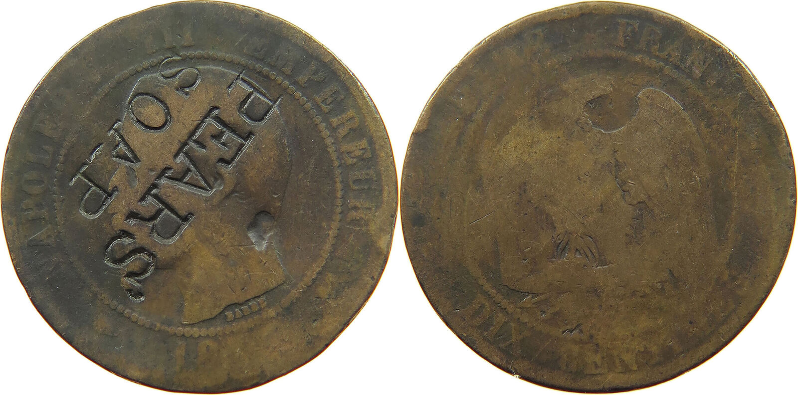 FRANCE 10 CENTIMES Napoleon III. (1852-1870) PEARS SOAP S | MA-Shops