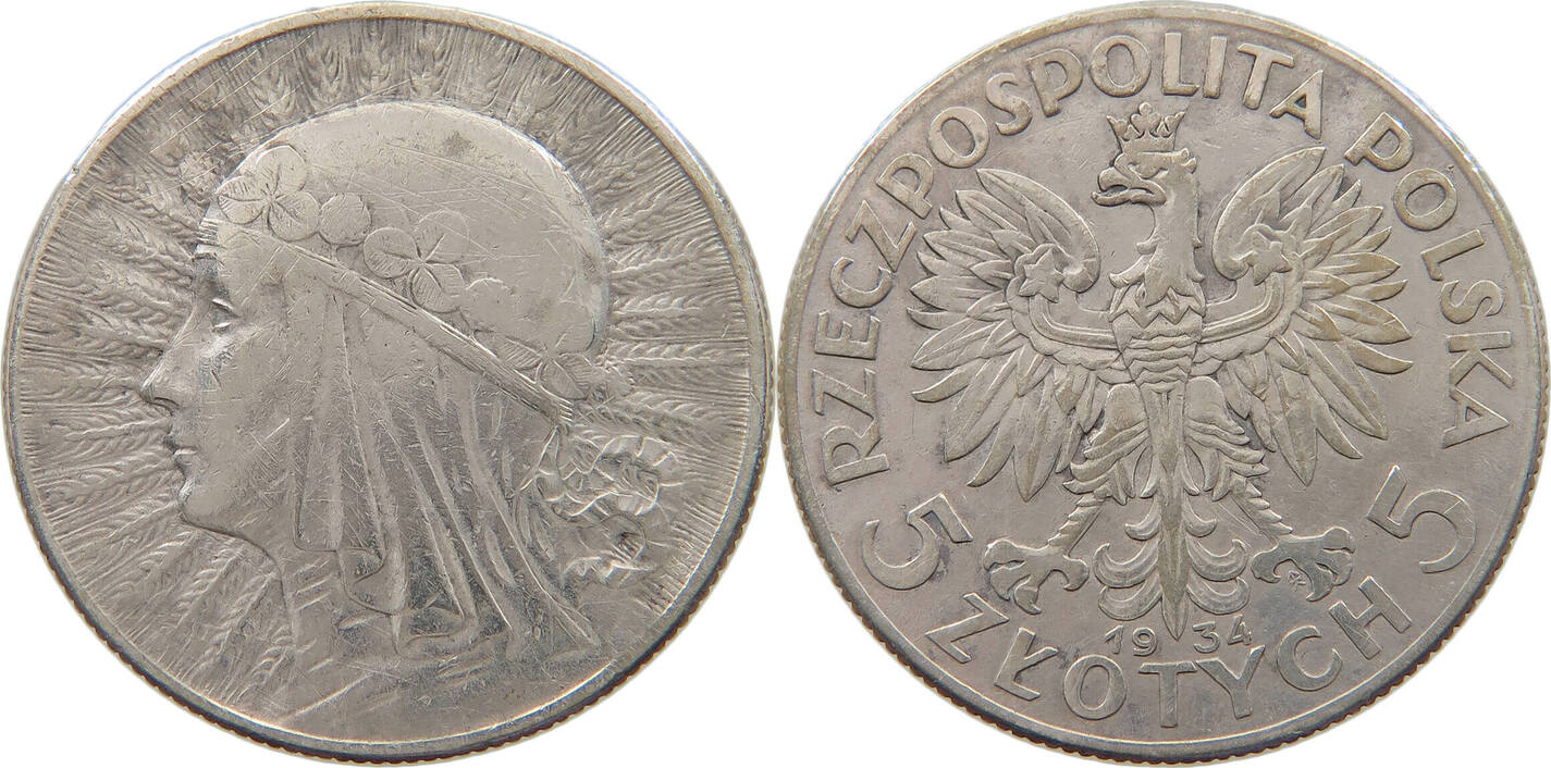 POLAND 5 ZLOTYCH 1934 SS- | MA-Shops